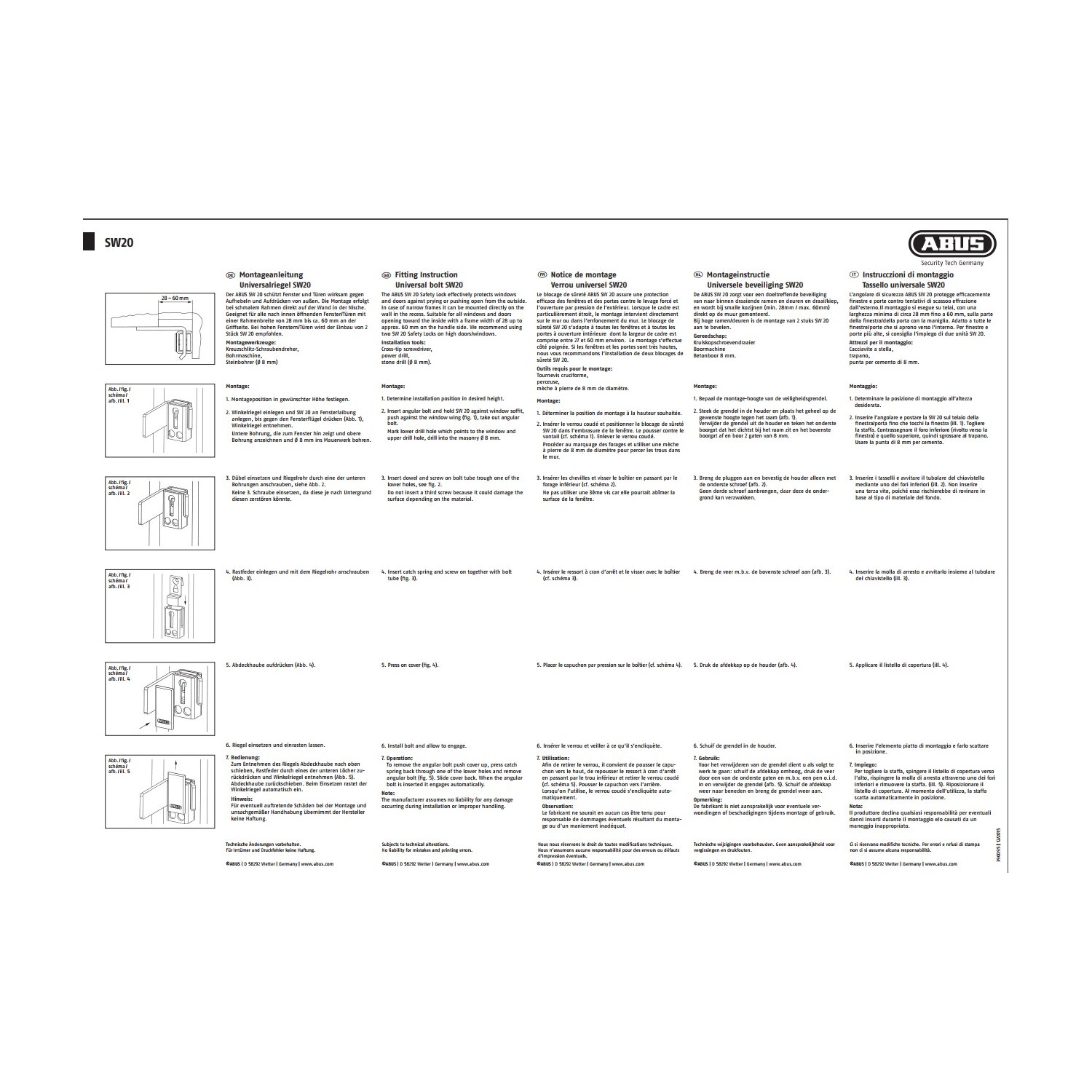 ABUS Fenstersicherung SW20 braun Sicherungswinkel kaufen
